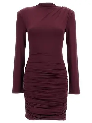 ROTATE BY BIRGER CHRISTENSEN ROTATE® Long Sleeve High Neck Drapey Mini Dress Multicolor