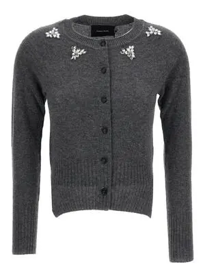 Simone Rocha SIMONE ROCHA Relaxed Cashmere Cardigan With Crystal Embellishment Multicolor