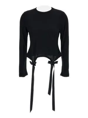 Simone Rocha Long-sleeve Bow Detail Cropped Top - Multicolor