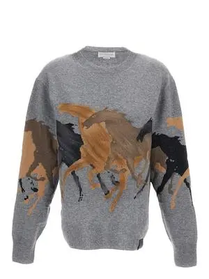 Stella McCartney Fine Wool Racing Horses Jumper - Multicolor