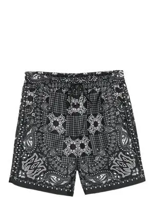 Amiri Bandana Print Silk Shorts - Black