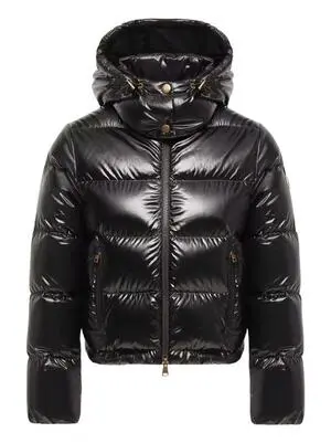 Moncler Quilted Down Jacket With Detachable Hood - Black