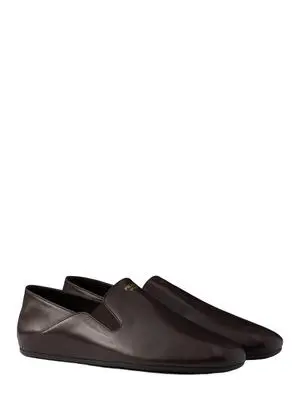 Prada Leather Loafers - Brown