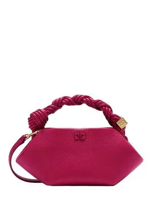 GANNI Grained Texture Braided Top-handle Tote Bag - Red
