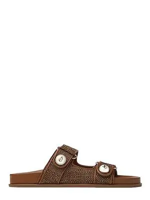 JIMMY CHOO Fayence Raffia Sandals - Tan