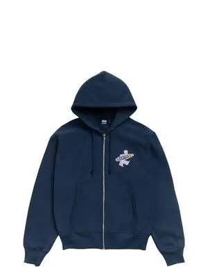 StÜssy Puff Print Zip Hoodie - Blue