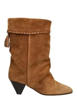 Isabel Marant Étoile Suede Dalby Heeled Boots 55 - Beige