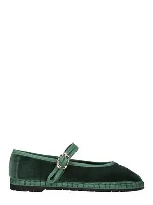 FLABELUS Velvet Mary Janes - Green