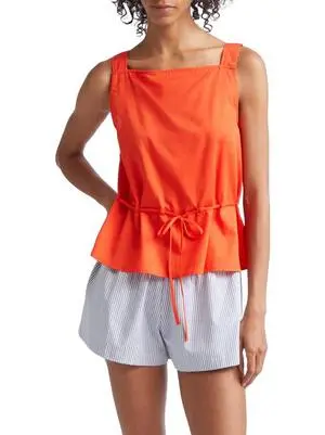 LESET Yoko Drawstring Sleeveless Top - Feu