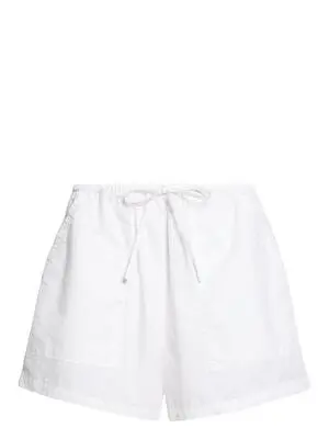 LESET Kyoto Patch Pocket Cotton Drawstring Shorts - Ice