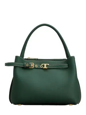 TOD'S Leather Mini Handbag With T-timeless Accessory - Green