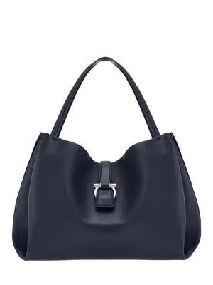 FERRAGAMO Softened Leather Large Tote Bag - Blue