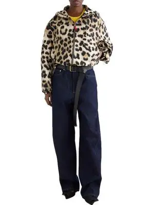 Givenchy Water Repellent Leopard Jacquard Hooded Windbreaker - Beige
