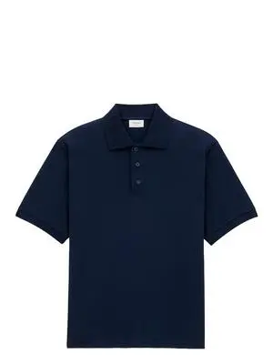 Saint Laurent Cassandre Piqué Polo Shirt - Blue