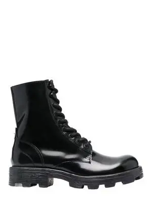 DIESEL® D-hammer Lace-up Leather Boots - Black