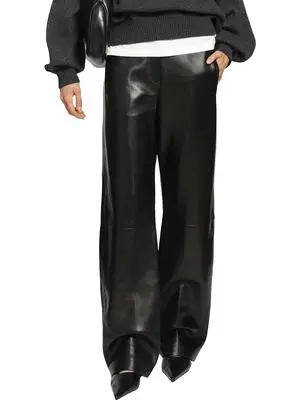 Khaite Mita Leather Pants - Black
