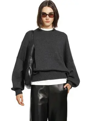 Khaite Margaux Cashmere Crewneck Sweater - Grey