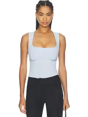 FLEUR DU MAL Organic Cotton Scoop Neck Bodysuit - Ice Queen