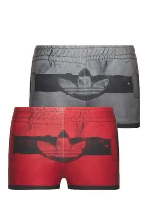 ADIDAS ORIGINALS Printed Shorts 2 Pack - Red