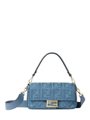 Fendi FENDI Baguette Bag In Woven Raffia With FF Embroidery Multicolor