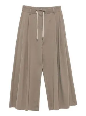 Brunello Cucinelli Wide Leg Drawstring Waist Trousers - Multicolor