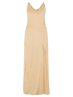 Blumarine Viscose Georgette Dress With Thin Straps - Cream