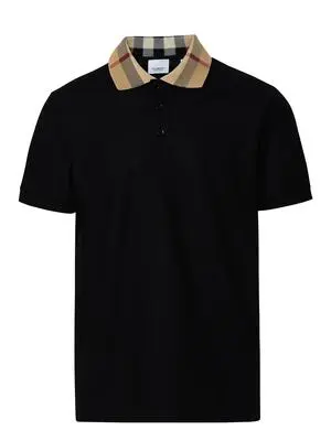 Burberry Cody Polo Shirt In Cotton - Black