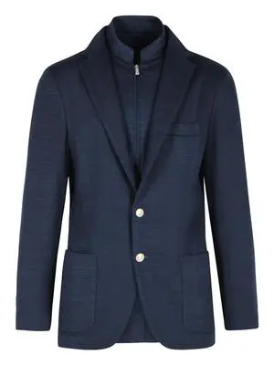 Eleventy ELEVENTY Dark Cotton Blend Blazer Blue