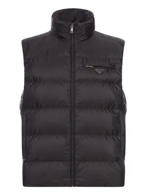 Prada Padded Feather Vest In Re-nylon - Multicolor
