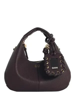 GANNI Eco Leather Mini Hobo Bag - Brown