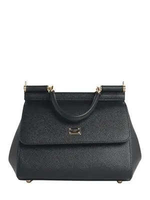 Dolce & Gabbana Medium 'my Sicily' Leather Handbag - Black