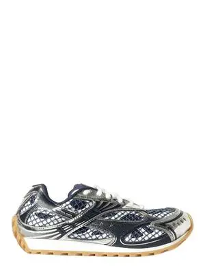 Bottega Veneta Metallic Fabric Sneakers - Silver