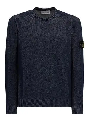 Stone Island Stone Island Cotton Blend Crewneck Sweater With Logo Detail Black