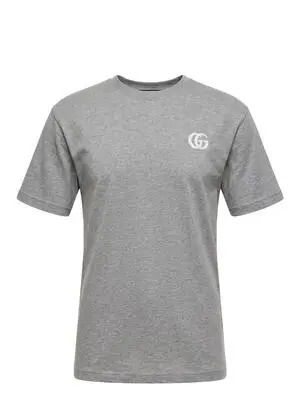 Gucci Logo Embroidered Jersey T-shirt - Grey