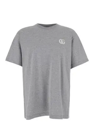 GUCCI Gucci Logo Embroidered Jersey T-Shirt