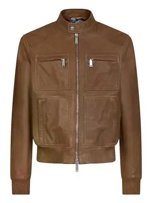 Dsquared2 Zip-up Leather Jacket - Brown