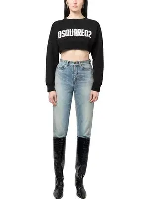 Dsquared2 Cropped Logo Sweatshirt - Black
