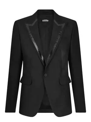 Dsquared2 Contrast-lapel Single-breasted Blazer - Black