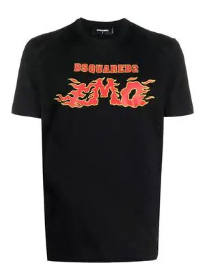 Dsquared2 Graphic-print Cotton T-shirt - Black
