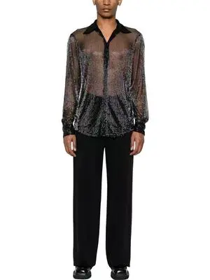 Dsquared2 70's Beaded Tulle Shirt - Black