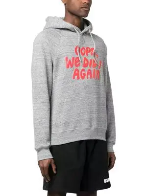 Dsquared2 Slogan-print Cotton Hoodie - Grey