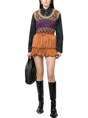 Dsquared2 Jacquard Logo Patch Vest - Brown