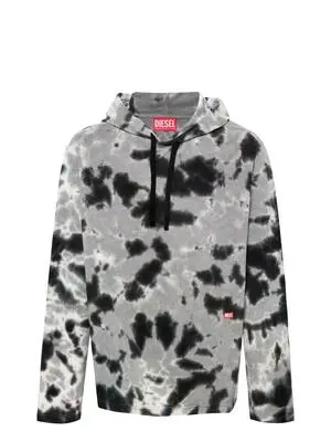 DIESEL® Tie-dye Cotton Hoodie - Grey