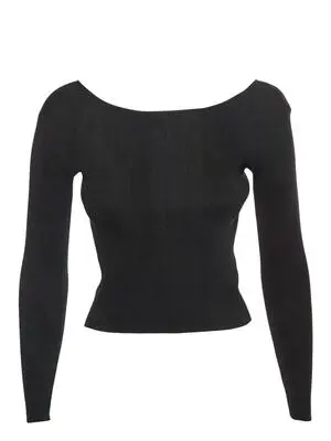Celine Heart-shaped Open-back Top - Black