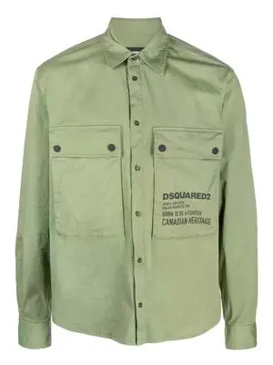 Dsquared2 Logo-detail Cotton Shirt - Green