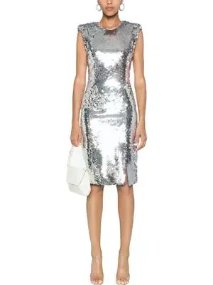 GENNY Tone Sequin Embellished Mini Dress - Silver