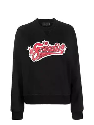 Dsquared2 Logo Print Long Sleeve Sweatshirt - Black
