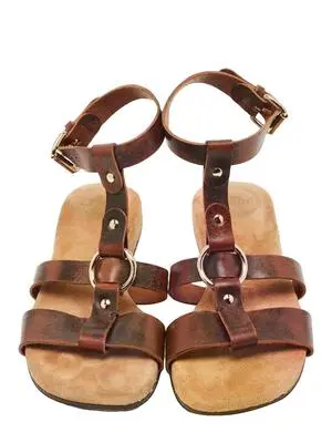 Chloé Leather Ankle-strap Sandals - Brown