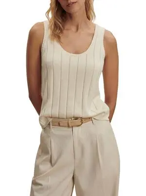 Varley Ayaka Ribbed Cotton Tank - Pristine