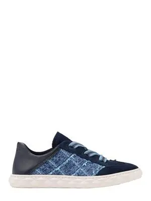 JIMMY CHOO Diamond Light Flex F Suede And Leather Low Top Sneakers - Navy